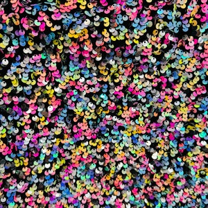 Deluxe Sequins Multi Pastel Colors Embroidered on Stretch Velvet 4-way ...