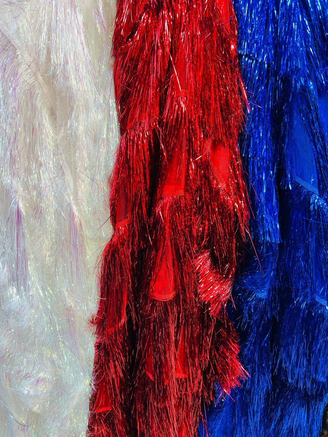 New Luxury Fringe Design Embroidered on Stretch Mesh Base Metallic Long ...
