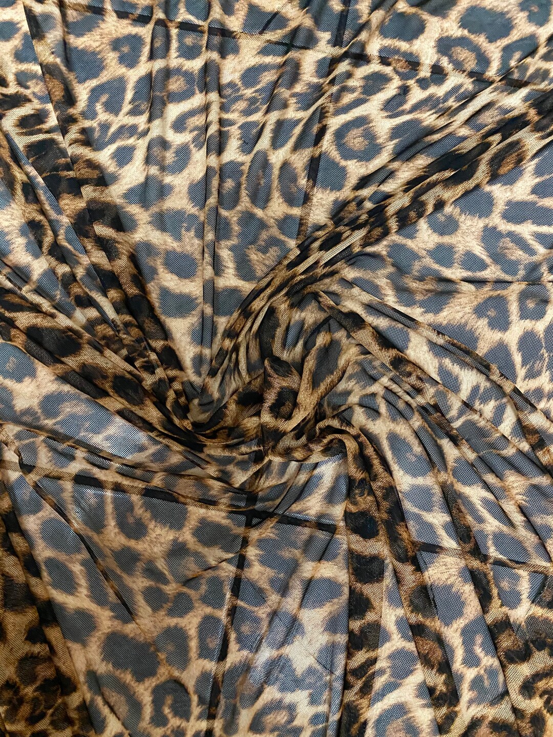 New Exotic Leopard Design Print on Power Mesh 4-way Stretch 58/60” Sold ...