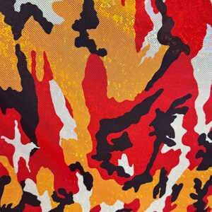 Deluxe Camouflage Design on Shattered Glass Metallic Nylon Spandex 4 ...