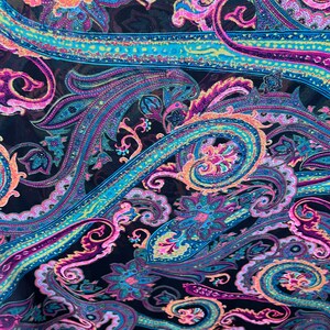 Paisley Design Multicolor Print on Great Quality of Power Mesh 4-way ...