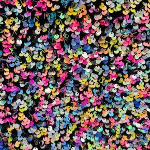 Deluxe Sequins Multi Pastel Colors Embroidered on Stretch Velvet 4-way ...