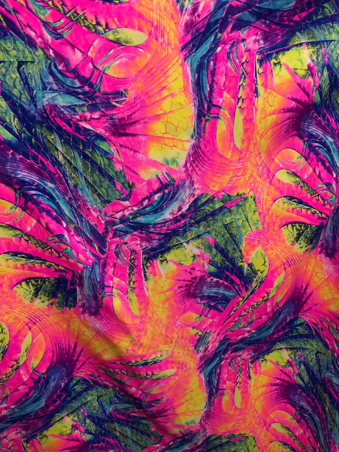 New Heavy Nylon Spandex Abstract Design Multicolor 4way Stretch 58/60 ...