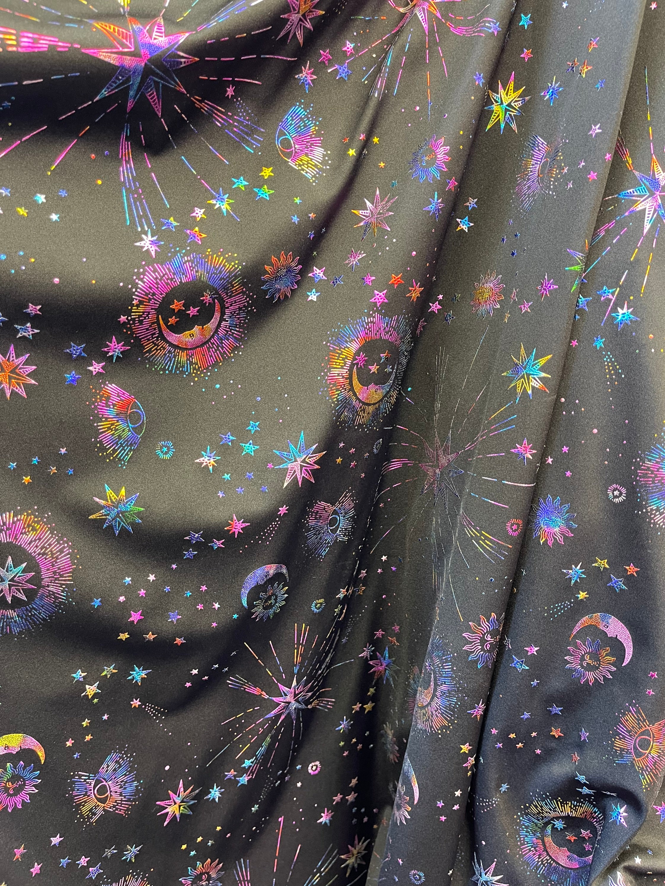 New celestial multi stars design on best metallic Nylon | Etsy