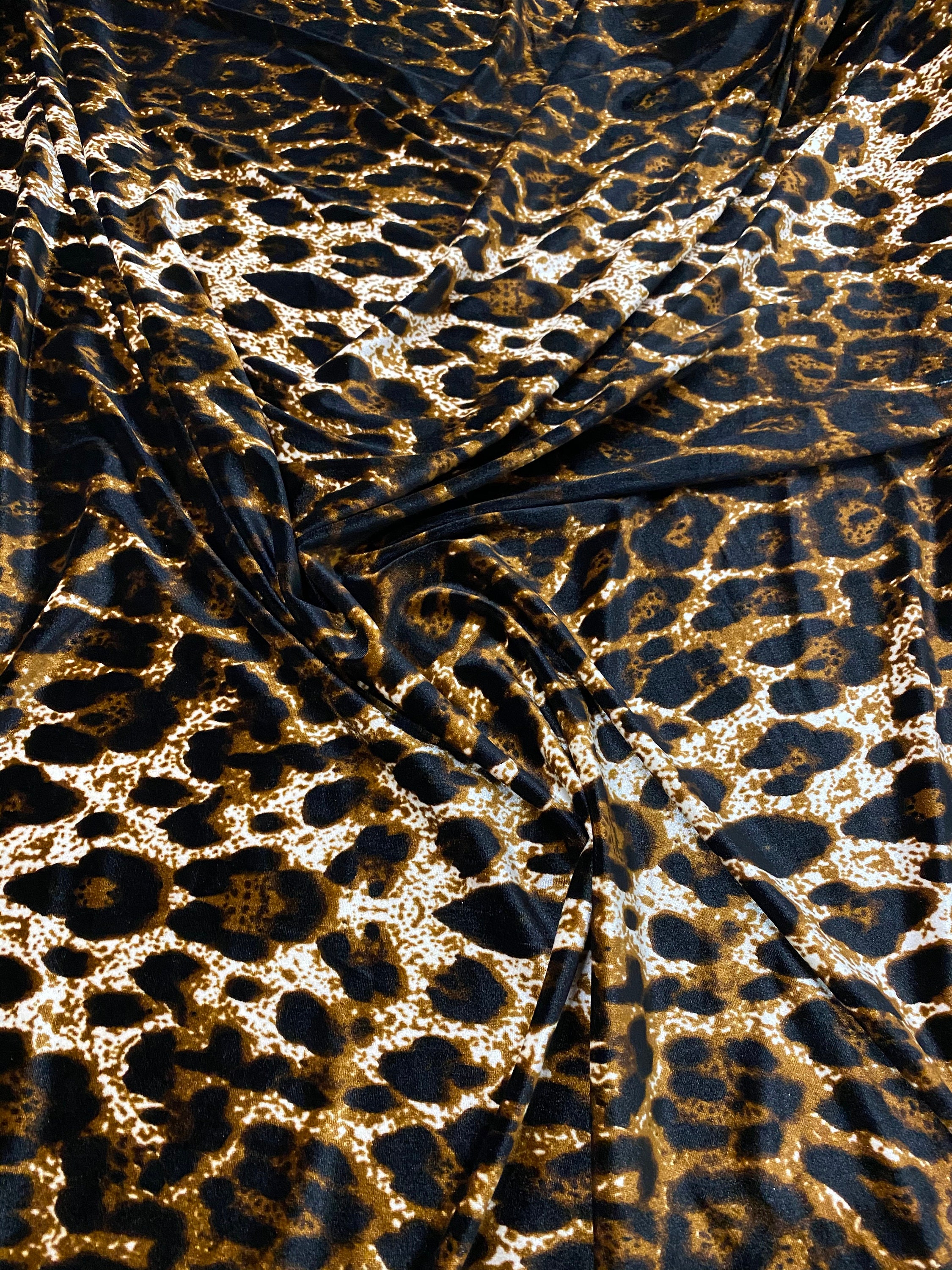 New Exotic Animal Print Leopard Design Print on Heavy Stretch Velvet 4 ...