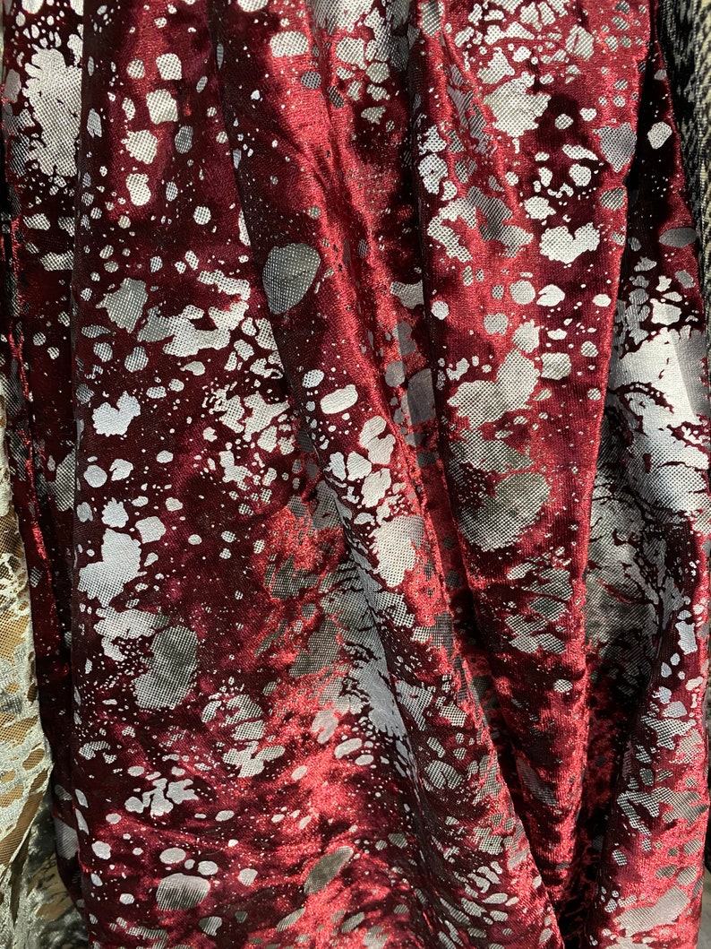 New Splash Painting Design Metallic Stretch Velvet With Foil 420GSM 4 ...