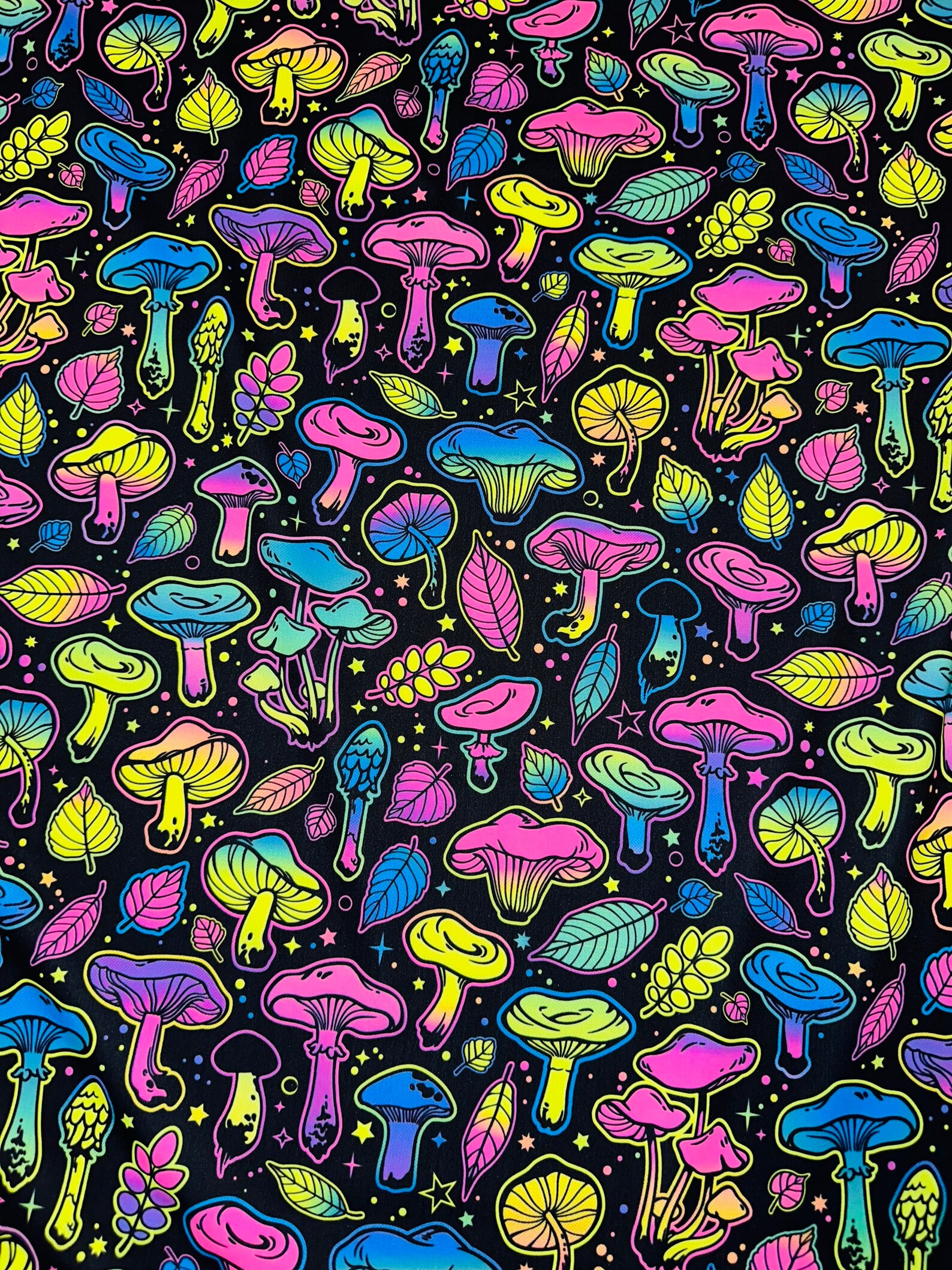 Vivid Mushrooms Luxury Digital Design UV Glow Neon Rainbow Colors It ...