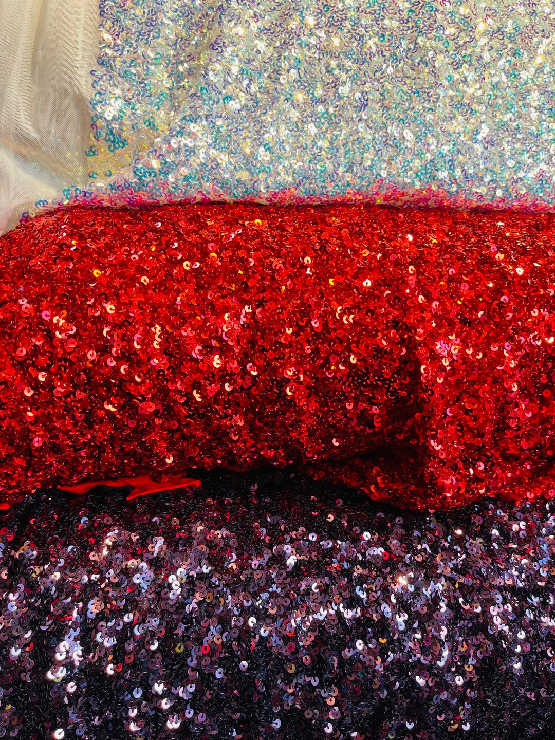 Luxury Sequins Design Shiny Sequins Full All Over on Stretch Mesh 4-way ...