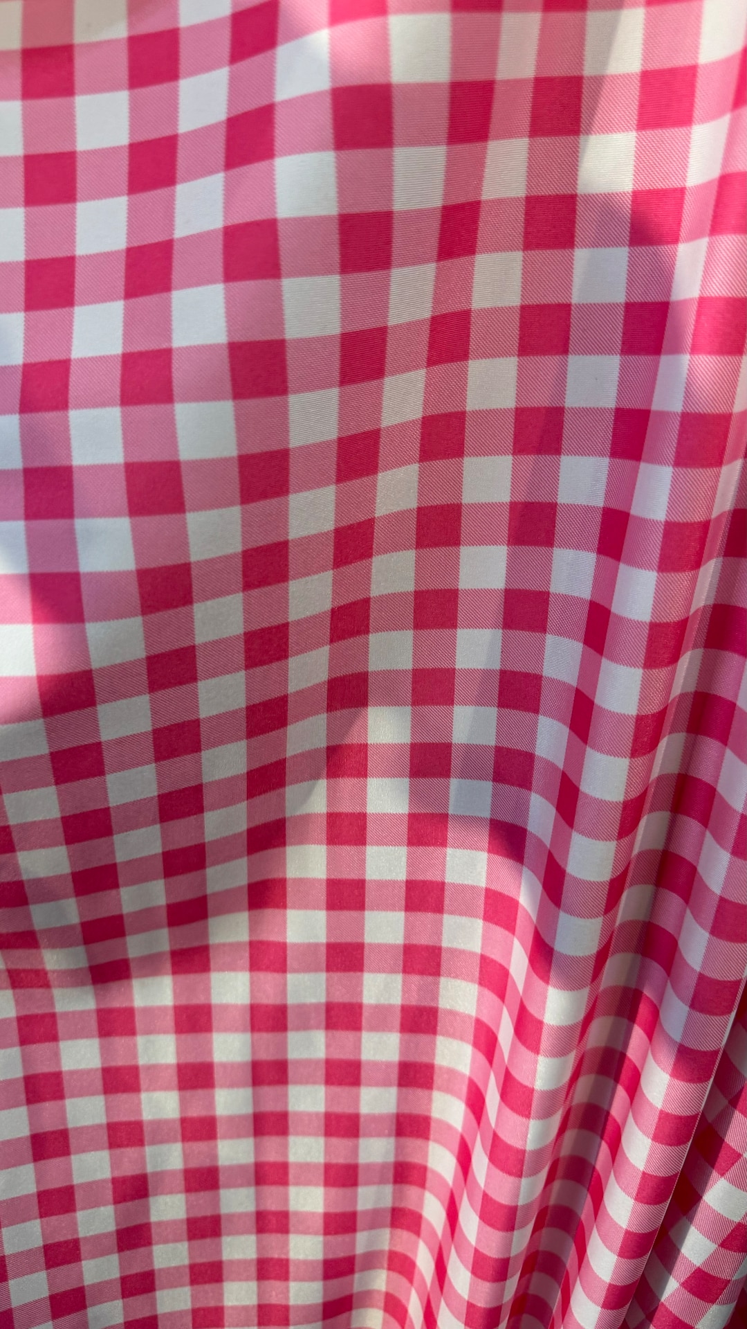 Gingham Pink Design on Nylon Spandex 4-way Stretch 58/60” High Quality ...