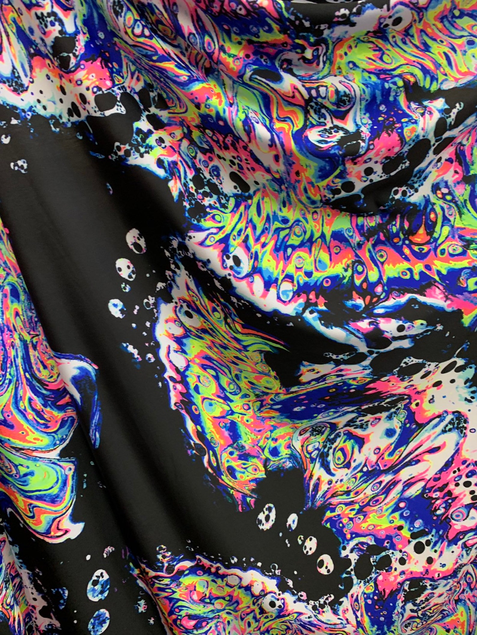 New UV Light Reflective Fabric Lava Abstract Design on Nylon - Etsy