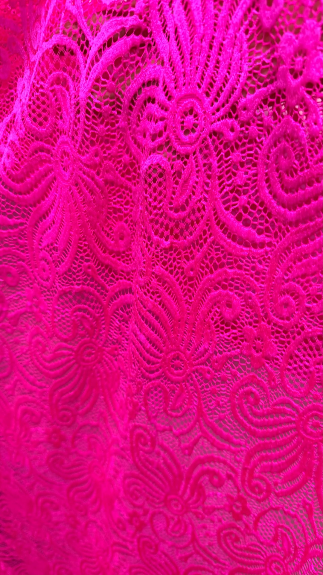 New Lace Swirl Design Hot Pink Color Nylon Spandex Lace 4way Stretch 58 ...