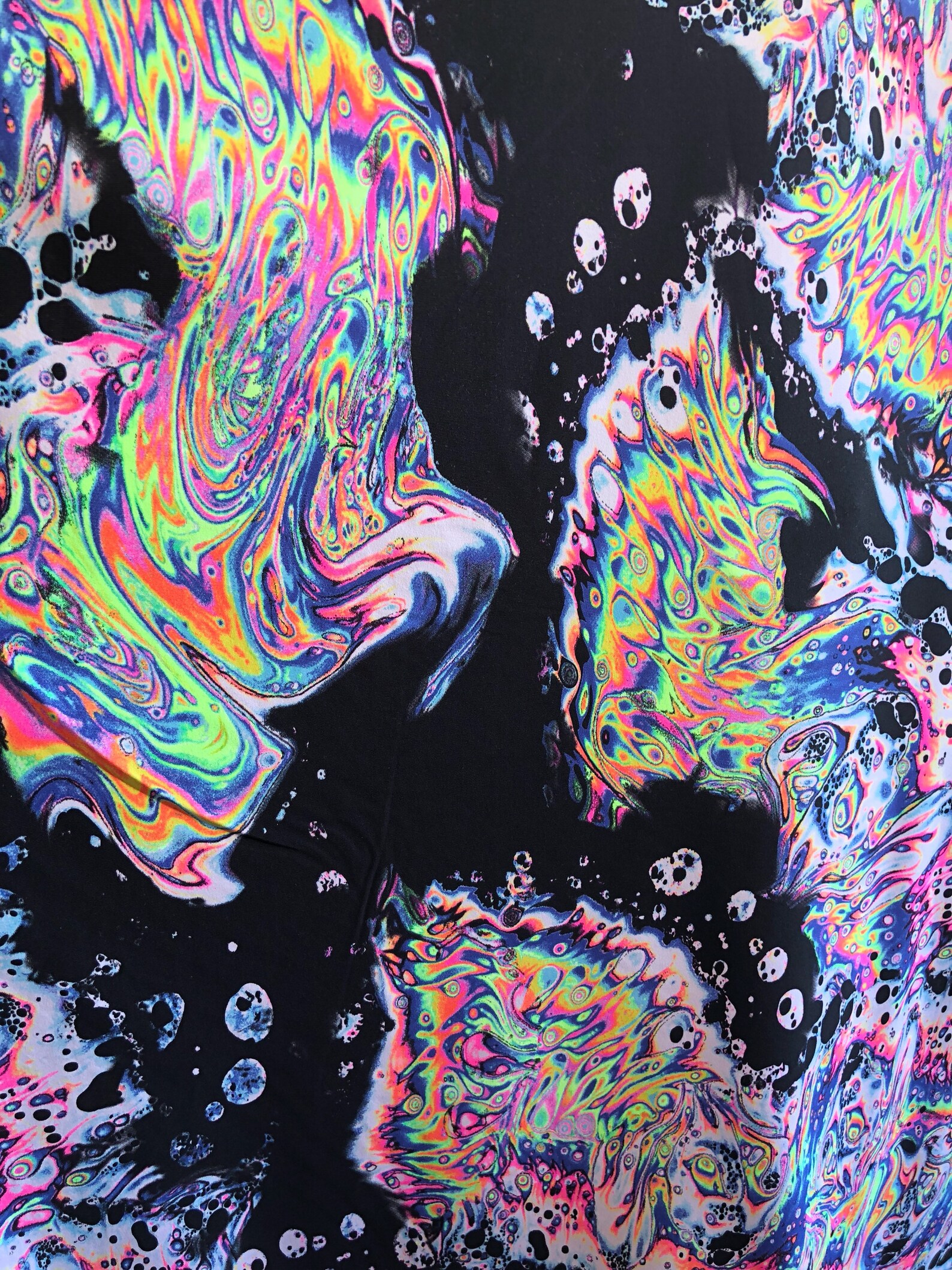 New UV Light Reflective Fabric Abstract Design on Heavy Nylon Spandex ...