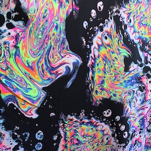 New UV Light Reflective Fabric Abstract Design on Heavy Nylon Spandex ...