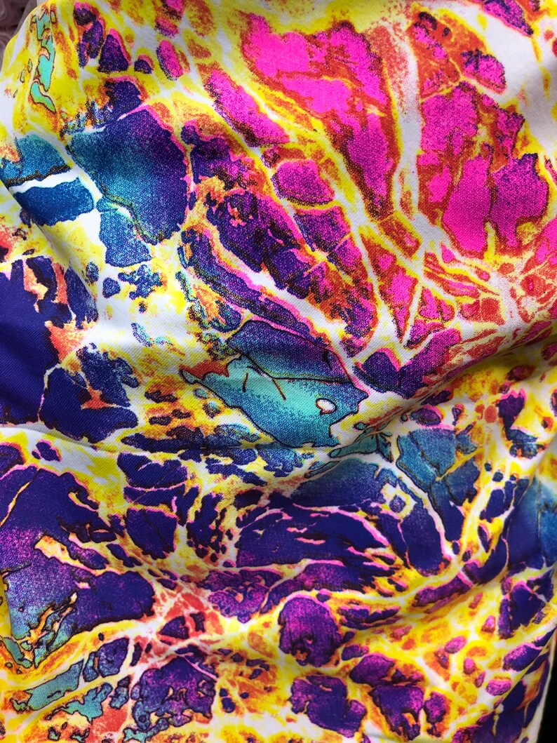 New UV Light Reflective Fabric Abstract Design on Heavy Nylon Spandex ...