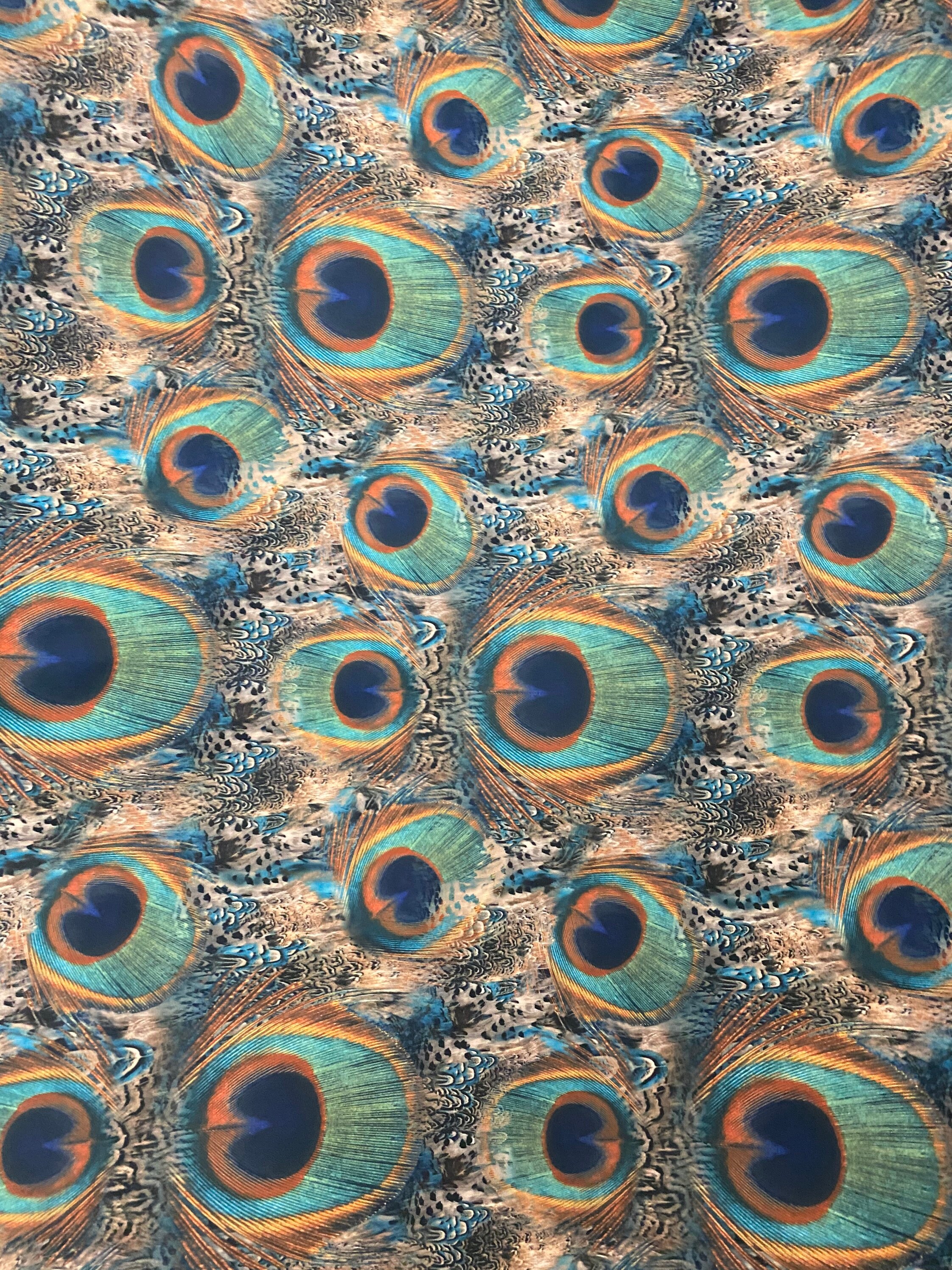 Peacock design print of great quality of nylon spandex 4-way | Etsy