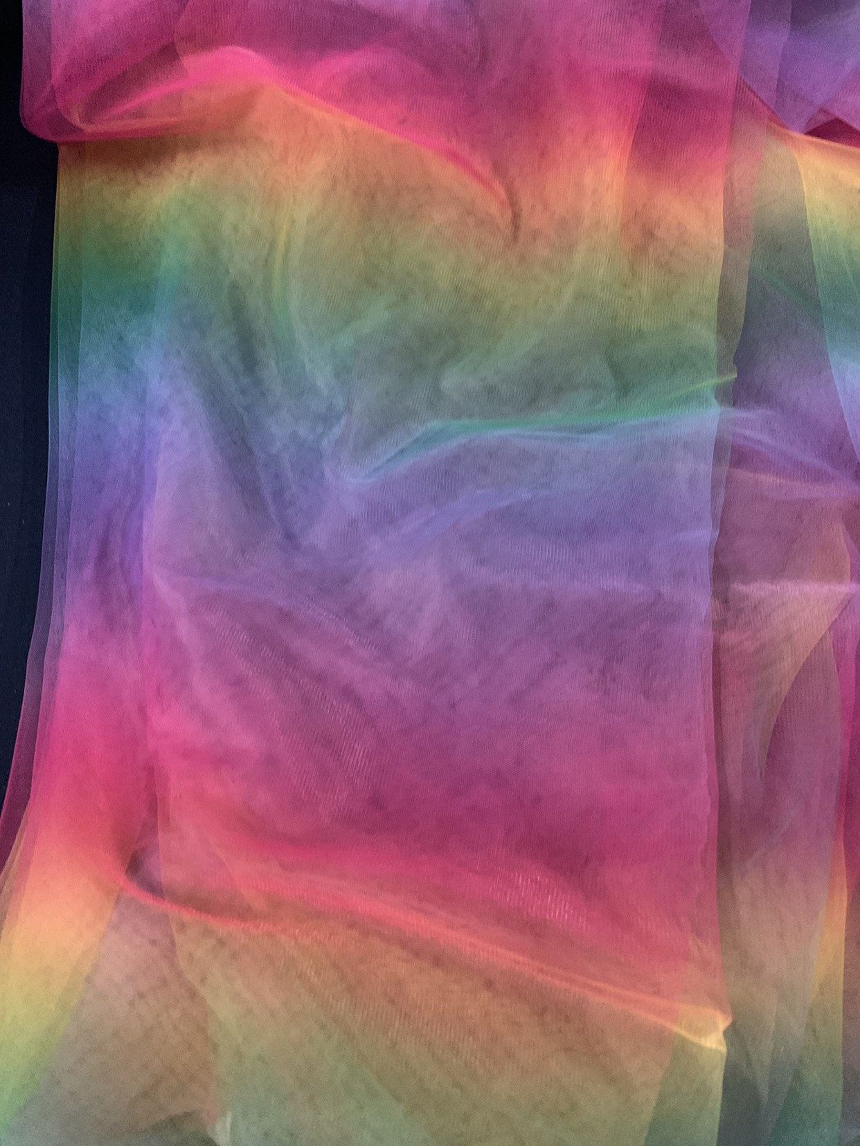 New rainbow design print on poly stretch mesh 2 way stretch | Etsy