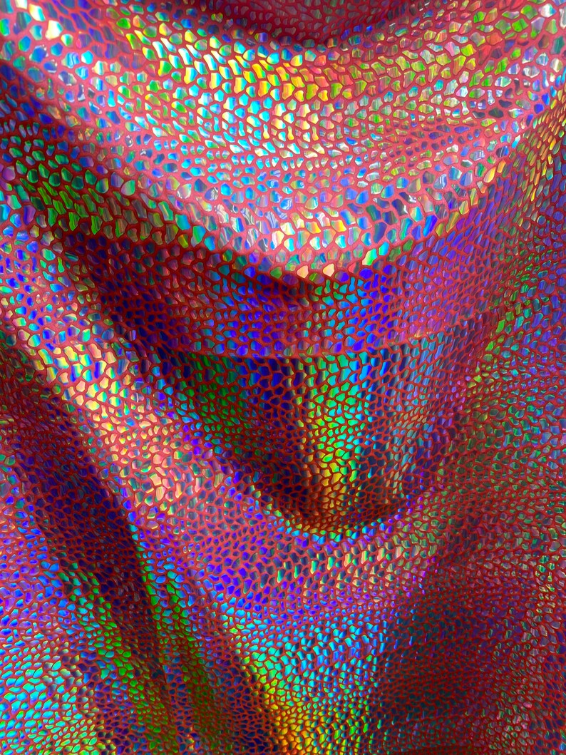 New stone design iridescent sequins coral rainbow on nylon | Etsy