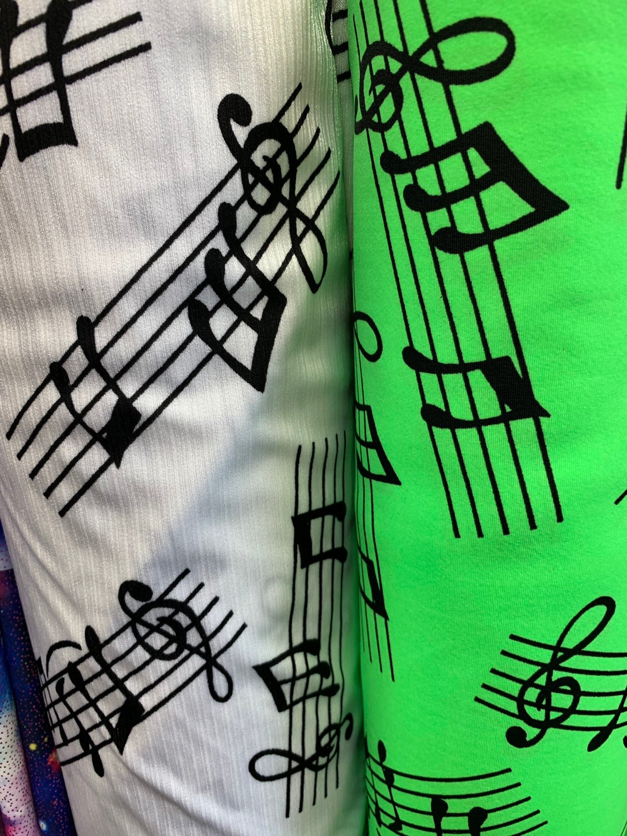 Music Notes Design Print on Heavy Nylon Spandex 4way Stretch 58/60 ...