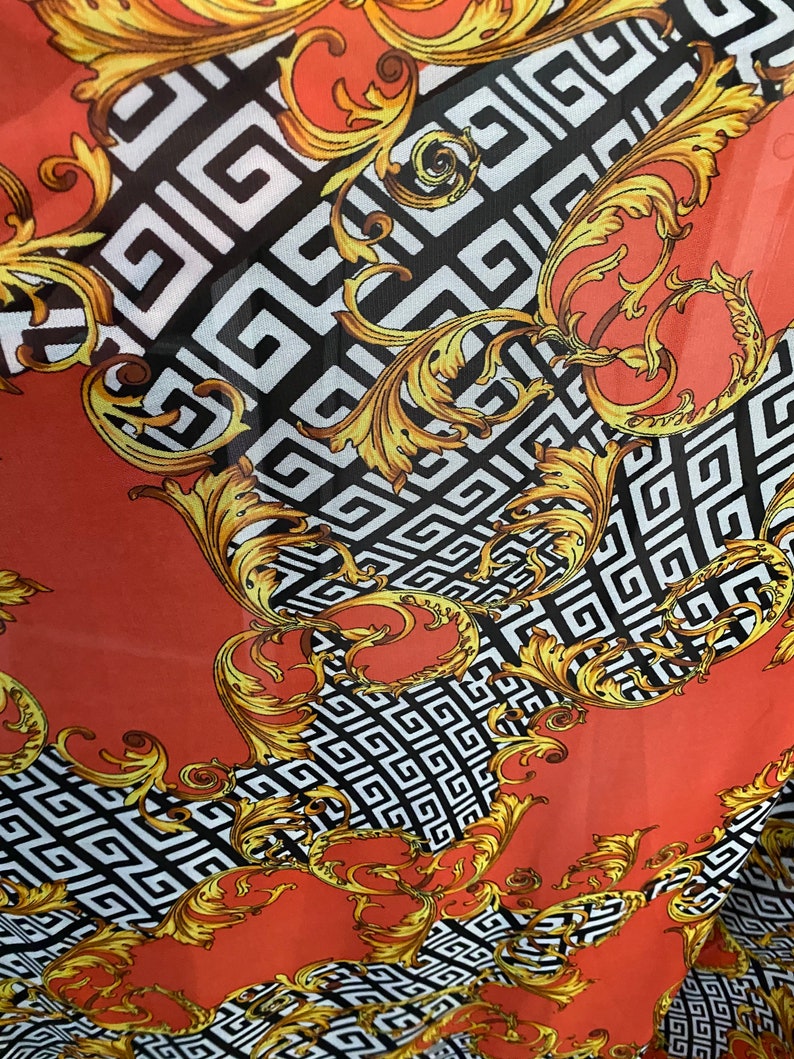 Brand Fashion Design Print on Power Mesh 4-way Stretch Designer Fabric ...