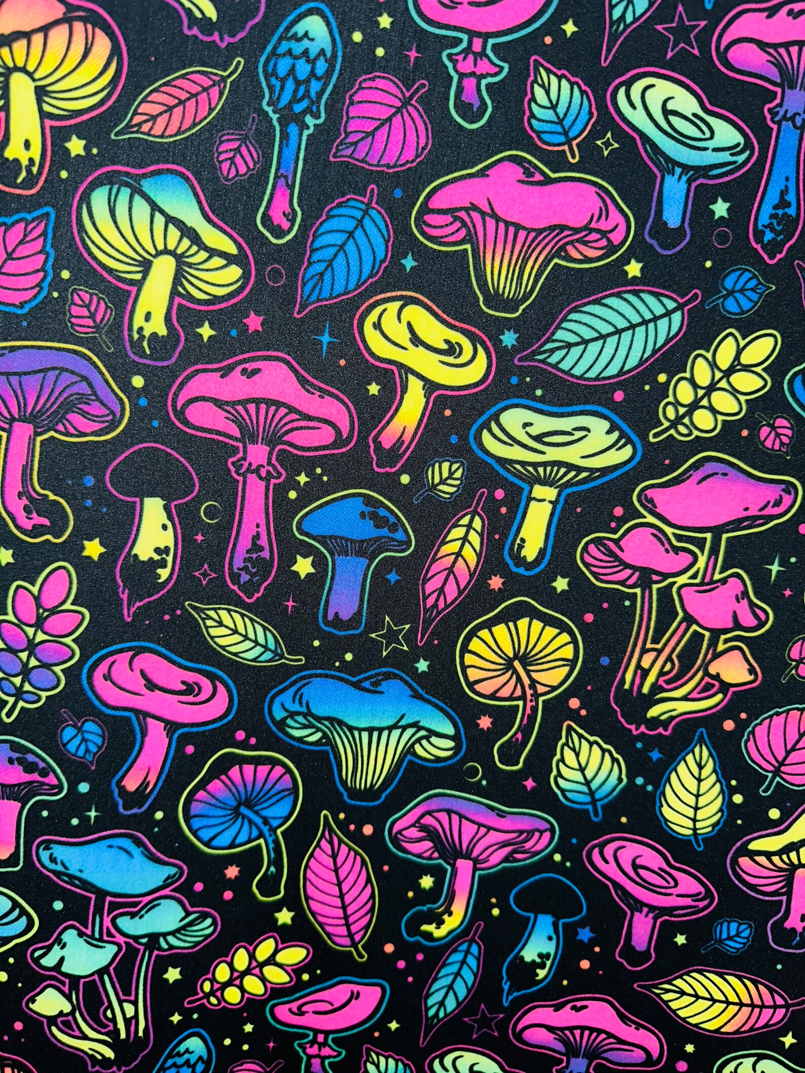 Vivid Mushrooms Luxury Digital Design UV Glow Neon Rainbow Colors It ...