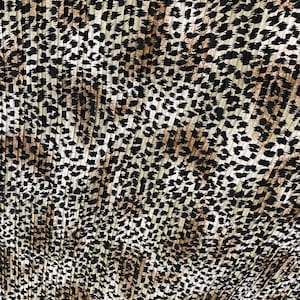 Exotic Animal Print Leopard Design Print on Pleated Poly Satin Fabric ...