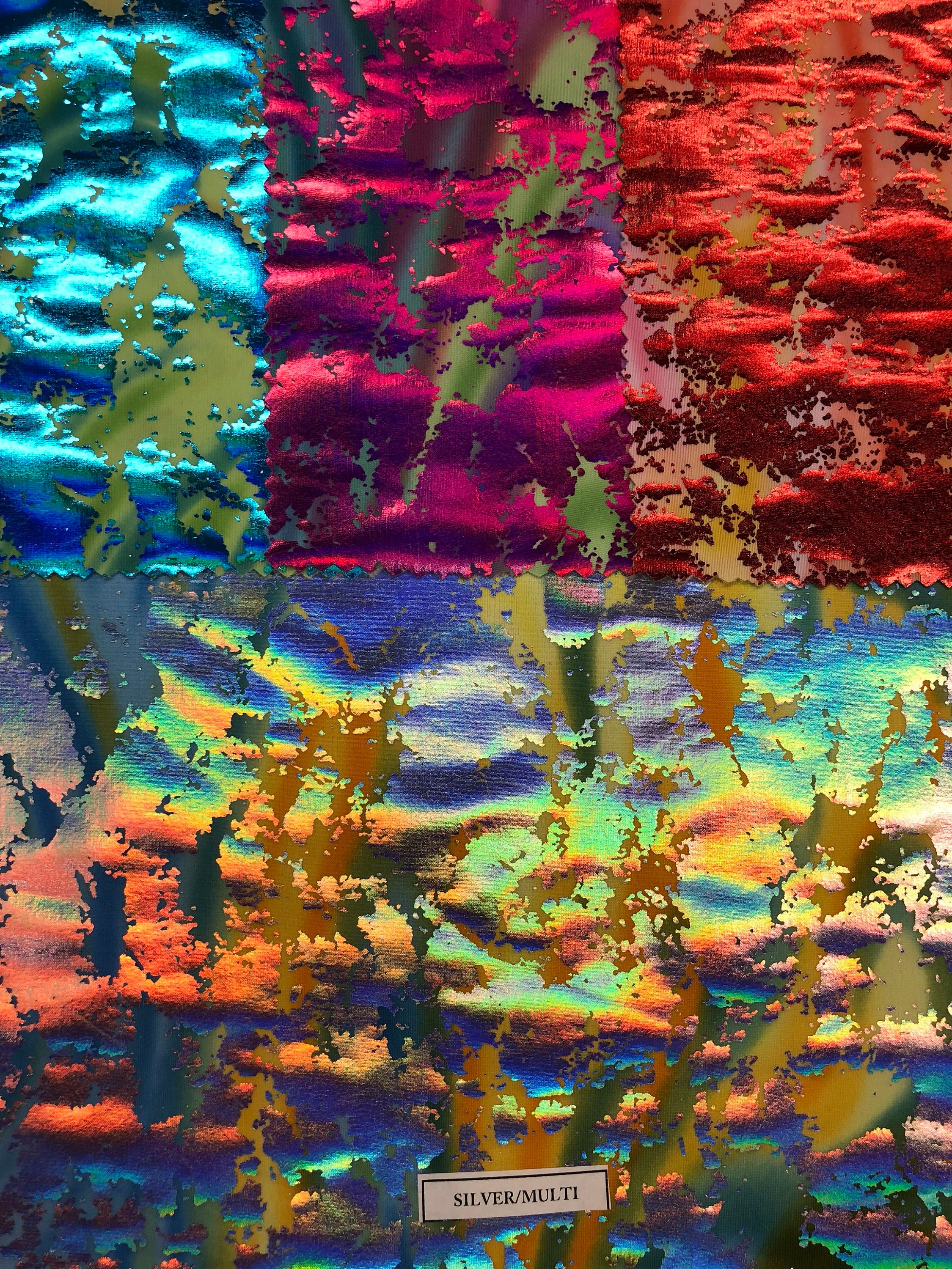 Lava Print With Iridescent Foil on Nylon Spandex 4way Stretch - Etsy