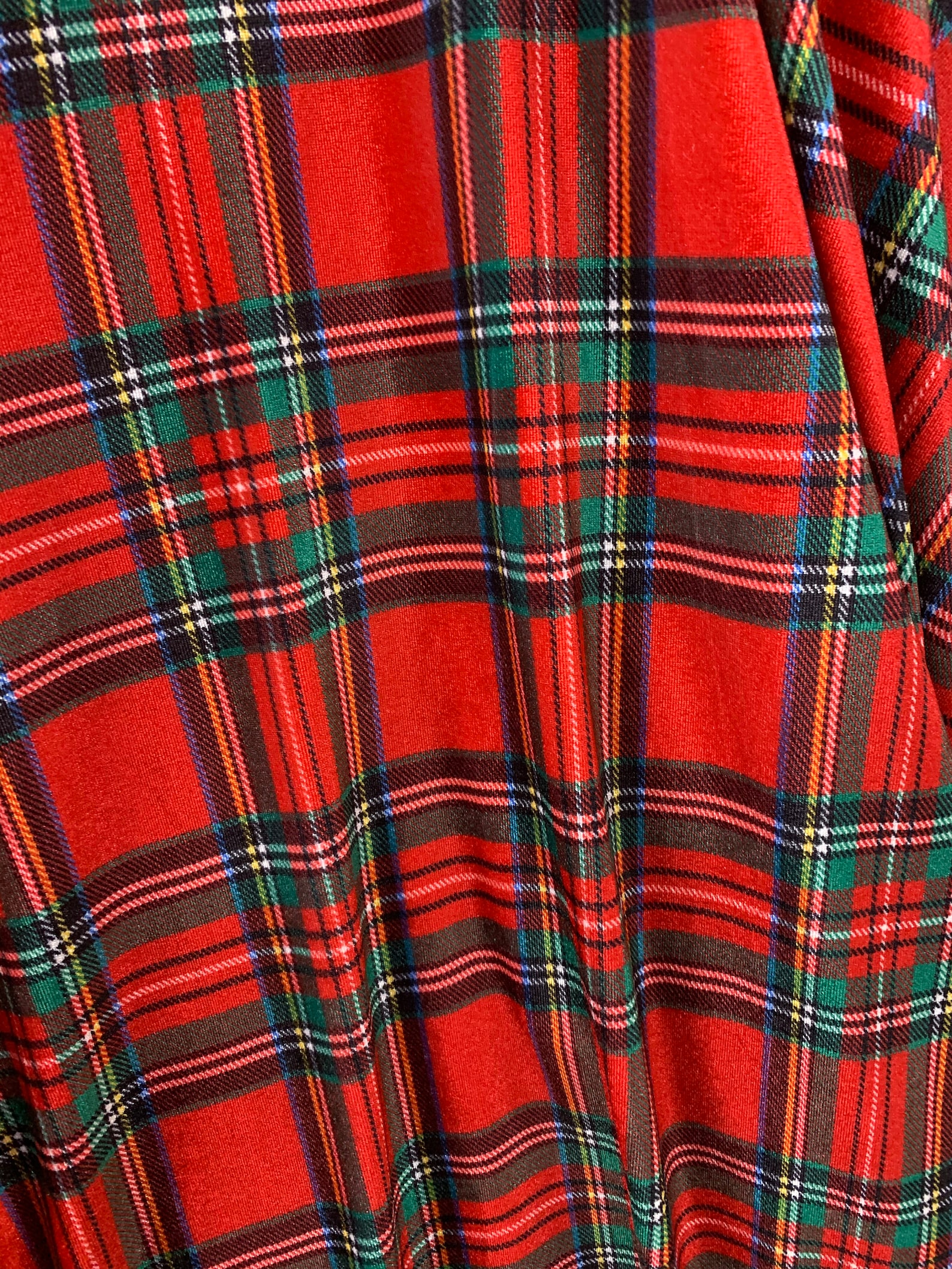New Christmas Red Plaid Design Print on Heavy Stretch Velvet 4-way 58/ ...