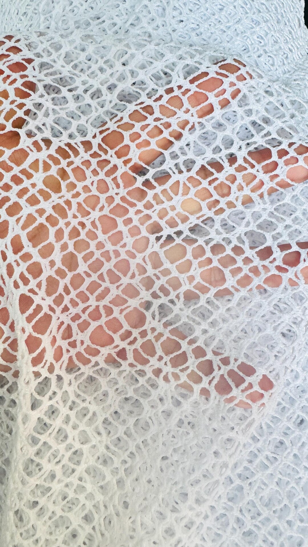 Spider Fishnet White Color Nylon Spandex 4-way Stretch 58/60” High ...