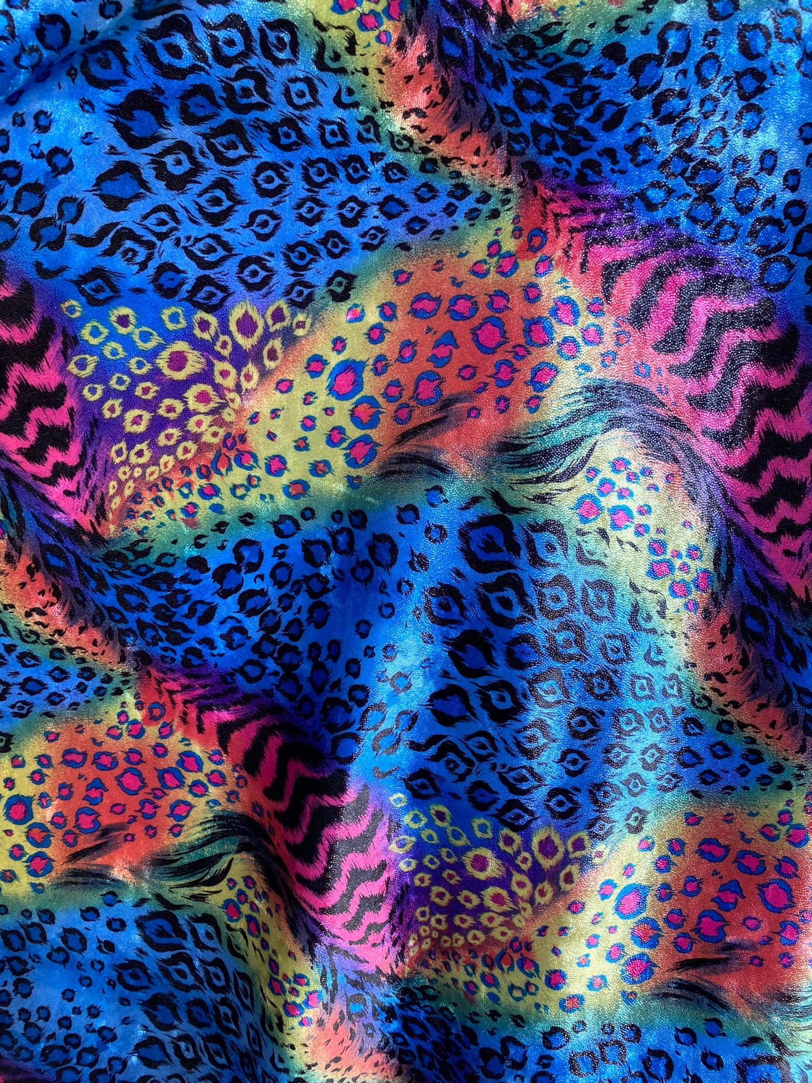 New Exotic Multi Animal Print Design Multicolor Print on Stretch Velvet ...