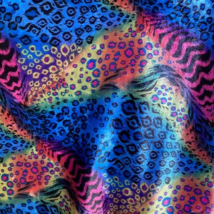 New Exotic Multi Animal Print Design Multicolor Print on Stretch Velvet ...