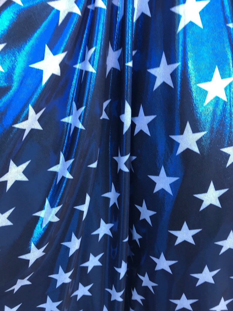New Star Design Print on Nylon Spandex With Foggy Foil All - Etsy