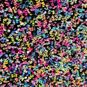 Deluxe Sequins Multi Pastel Colors Embroidered on Stretch Velvet 4-way ...