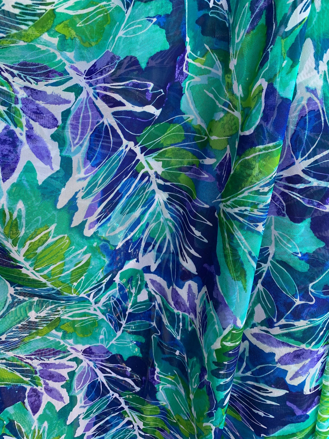 New Tropical Design Print on Best Quality of Power Mesh 4way Stretch 58 ...