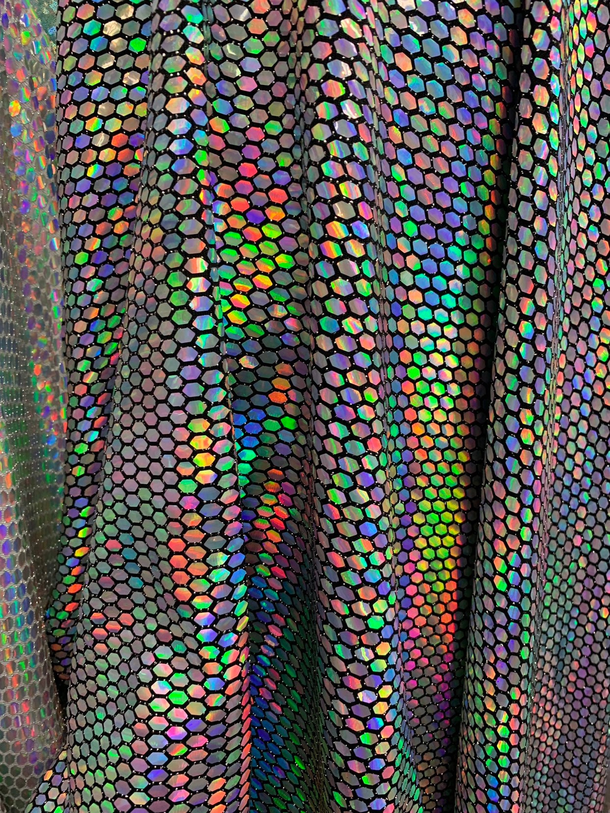 New Geometric iridescent sequins metallic base 4-way stretch | Etsy