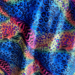 New Exotic Multi Animal Print Design Multicolor Print on Stretch Velvet ...