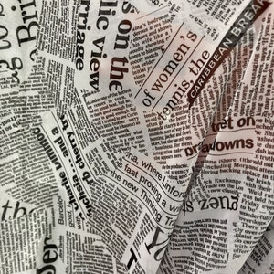 Newspaper Design Print on Great Quality of Power Mesh 4-way Stretch 58/ ...