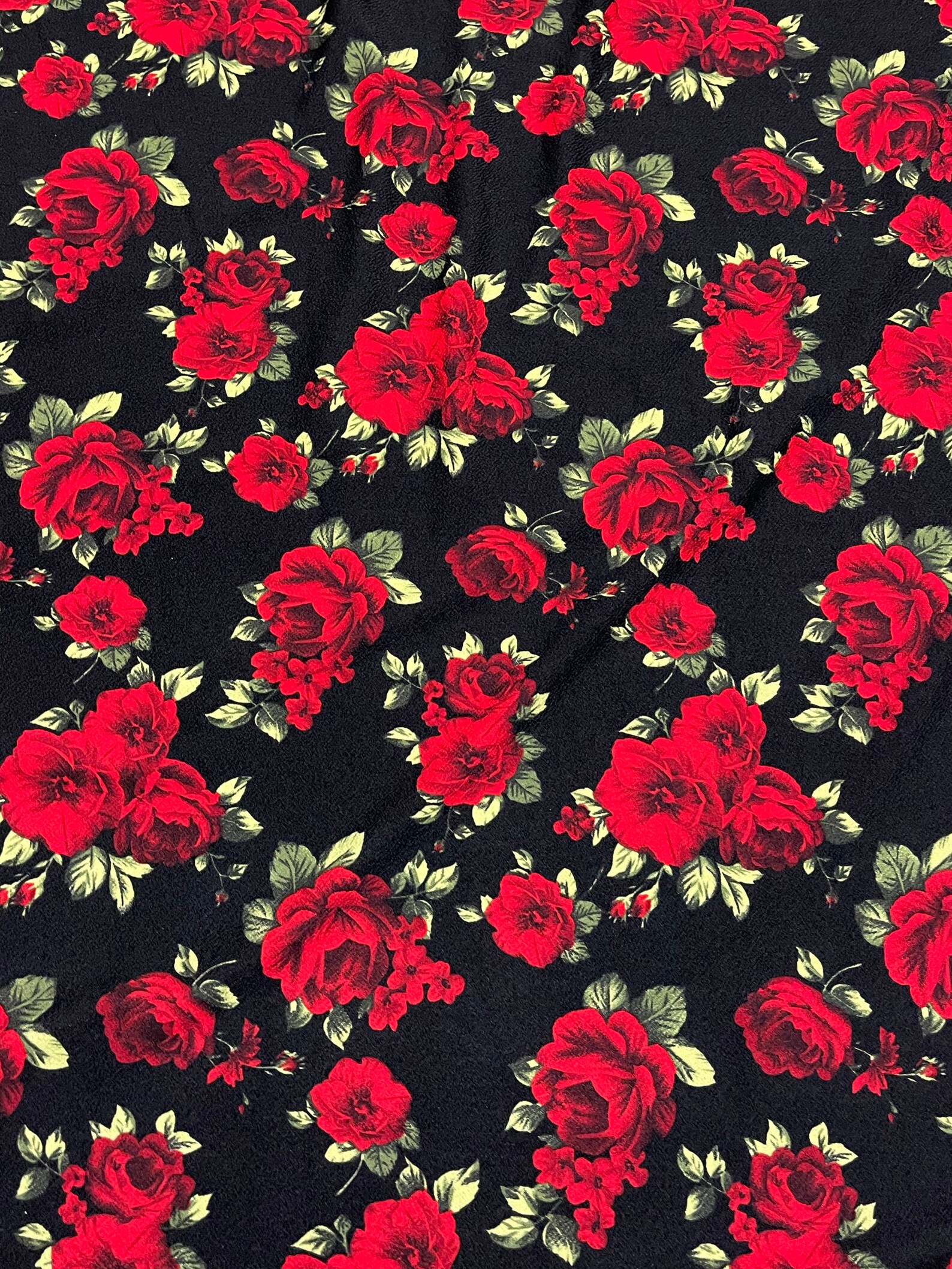 New Red Roses Design Print on Poly Spandex 4-way Stretch 58/60” Sold by ...