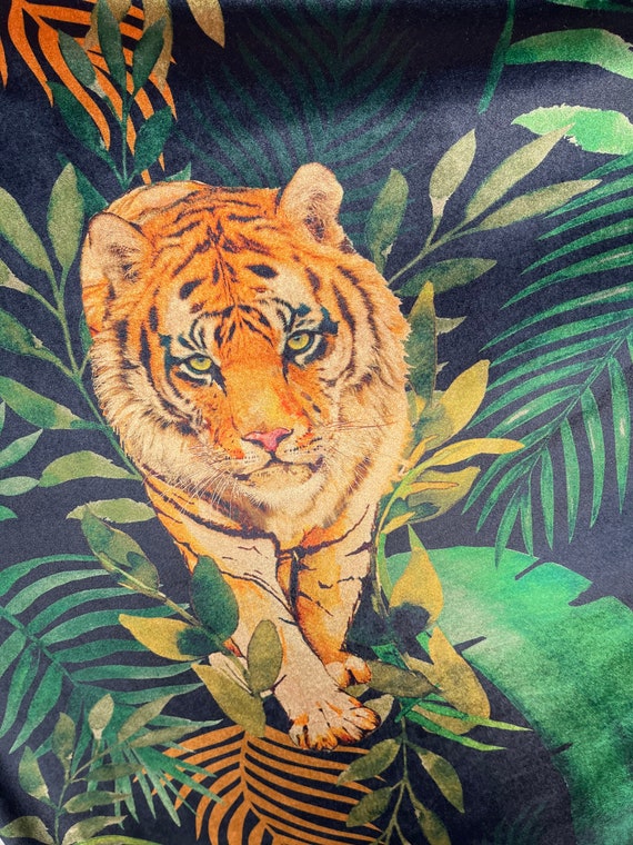 Exotic Tiger Design Print on Great Quality of Stretch Velvet | Etsy