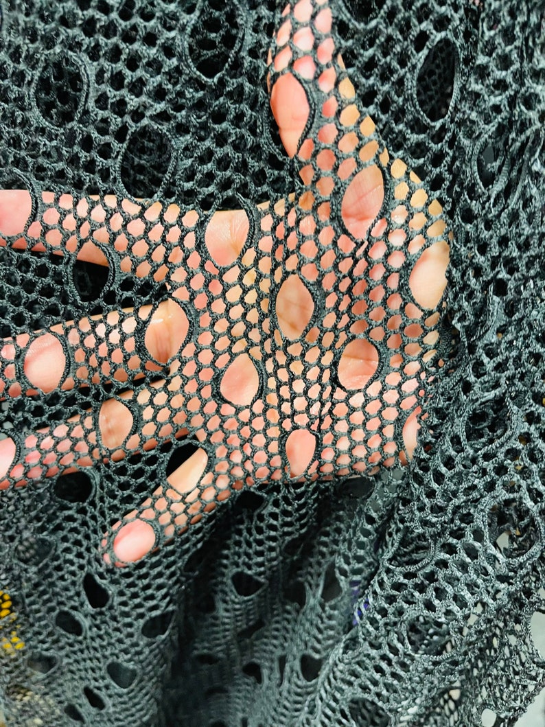 New Black Fishnet Geometric Design 4-way Stretch 58/60 Sold - Etsy