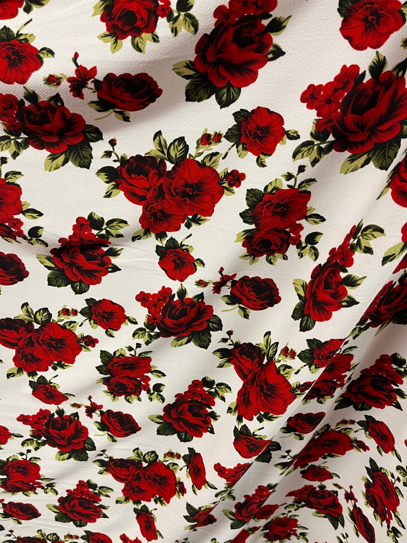 New Red Roses Design Print on Poly Spandex 4-way Stretch 58/60” Sold by ...