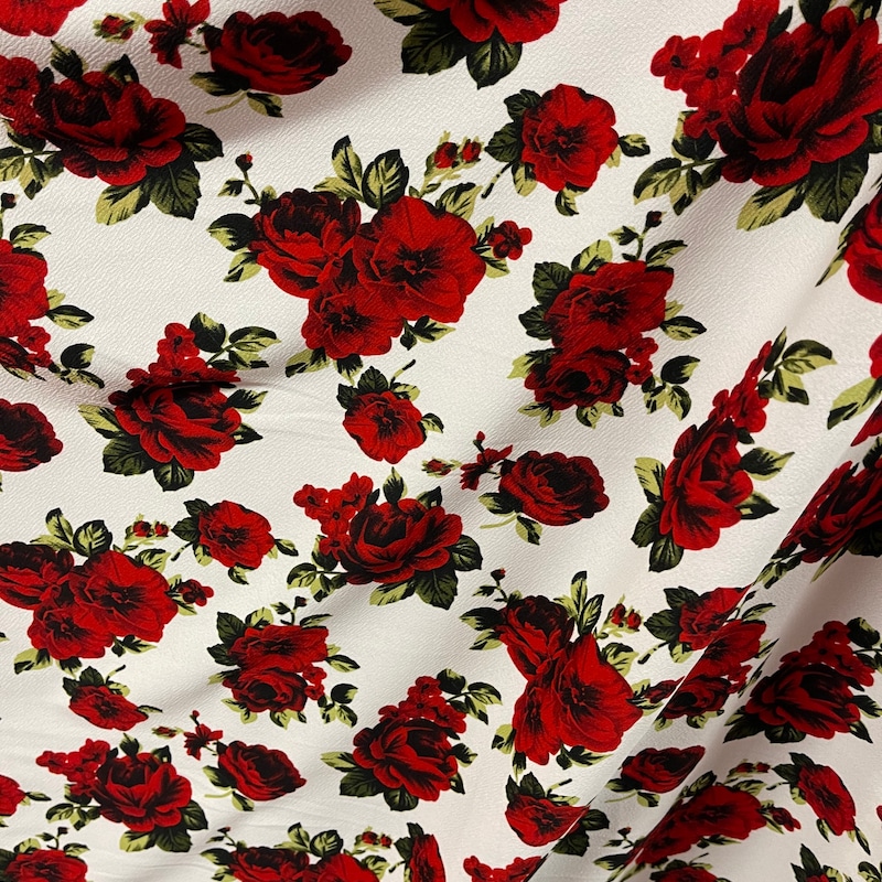 Rose Print Fabric - Etsy