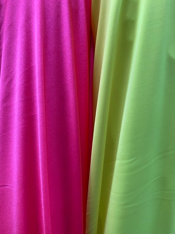 Neon Pink & Neon Yellow Solid Nylon Spandex Best Quality 4-way | Etsy