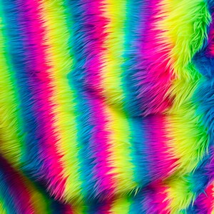 Luxury Faux Fur Rainbow Designs High Quality Sold by the YD and 1/2 Yd ...