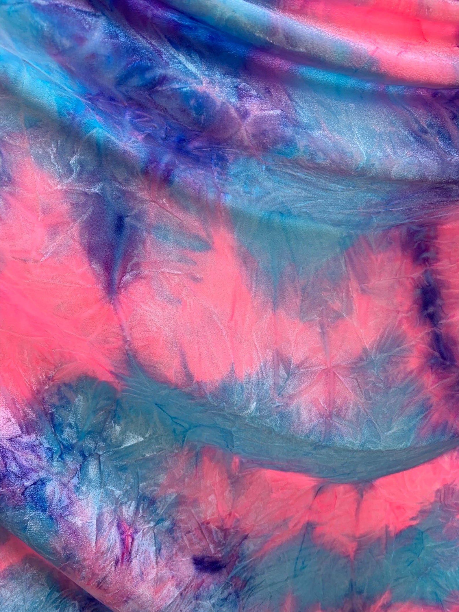 Cotton candy colors print on heavy stretch crushed velvet 4way | Etsy