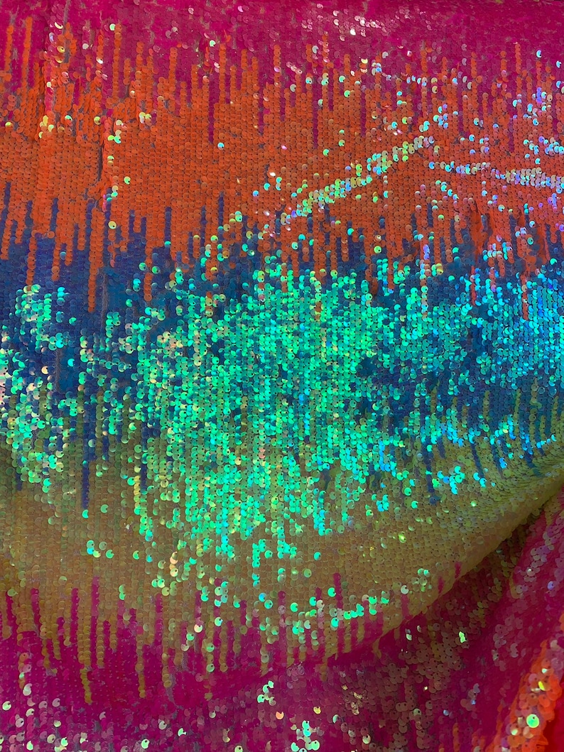 New Iridescent Rainbow Sequins All Over on Stretch Mesh 2way - Etsy