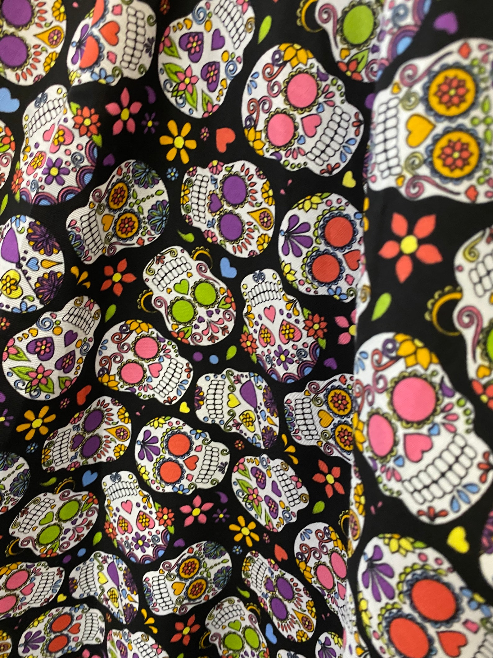 100% Cotton Skull Print Design Multicolor Very Soft Fabric Non Stretch ...