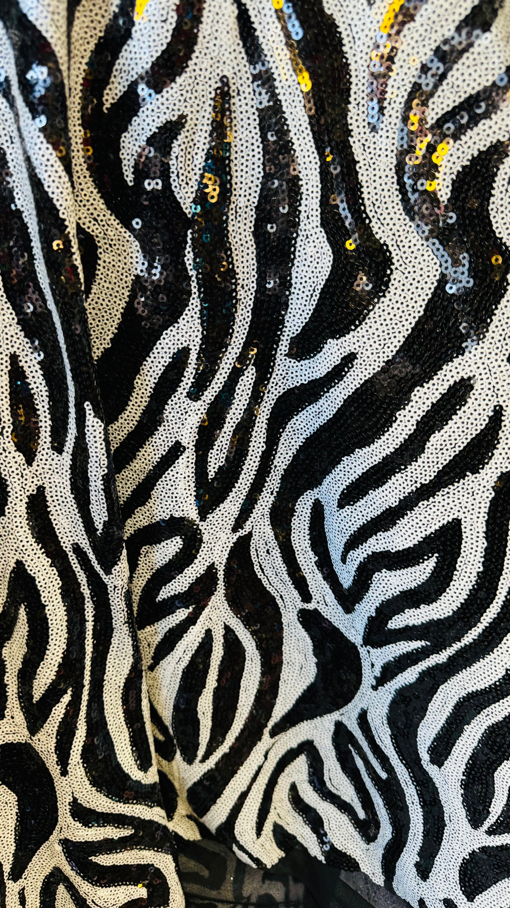 Zebra Design Exotic Animal on Spandex Sequins All Over Embroidered on ...