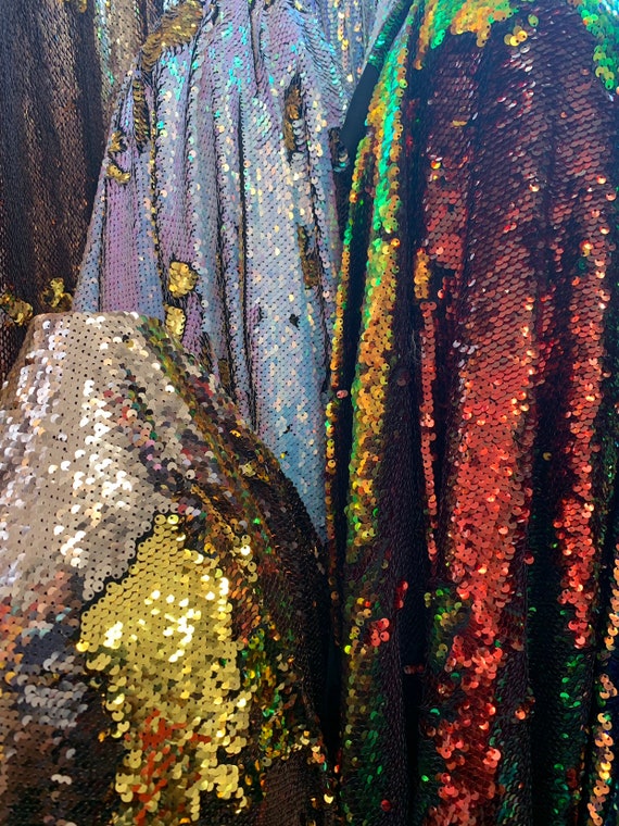 Mermaid Iridescent Sequins 2tone Reversible Sequins on Spandex - Etsy