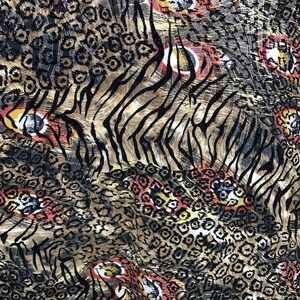 New Nylon Spandex Animal Print Design With Black Flocking 2way Stretch ...