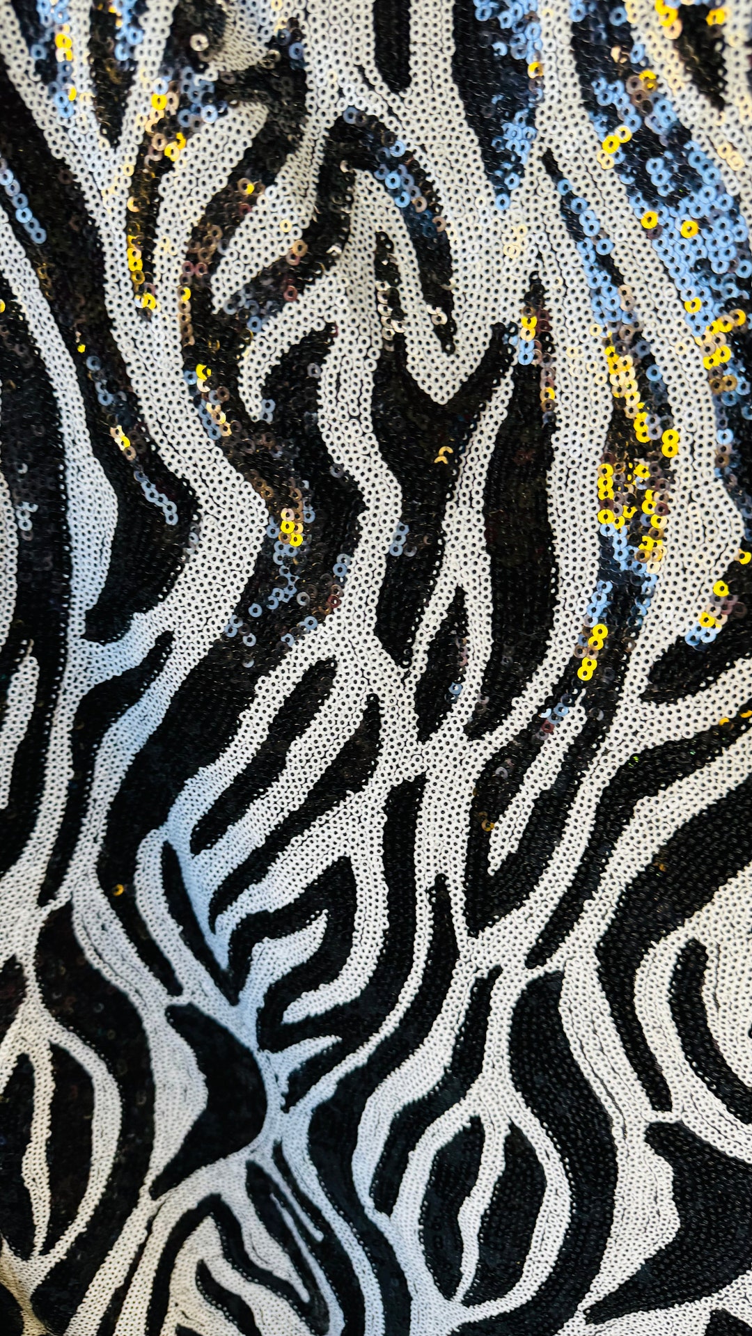 Zebra Design Exotic Animal on Spandex Sequins All Over Embroidered on ...